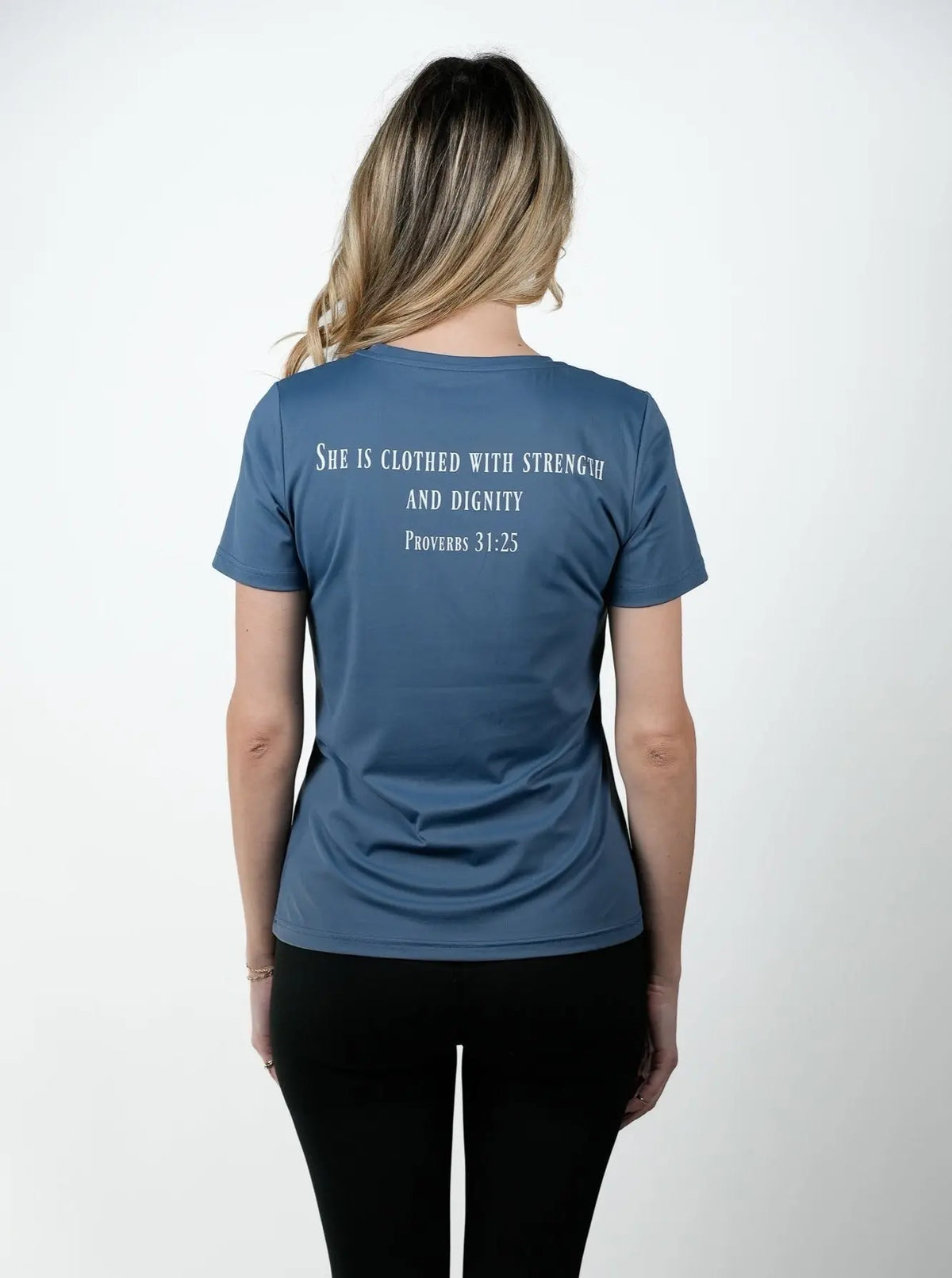 Women's Proverbs 31:25 Performance Tee - HolStrength